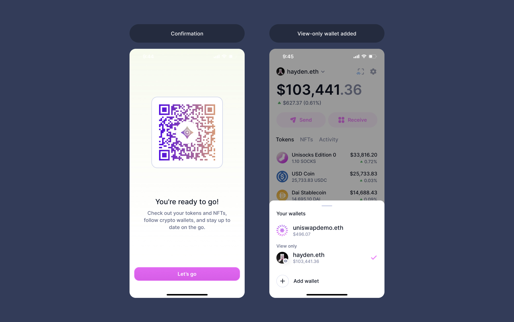 How to add a view only wallet – Uniswap Labs