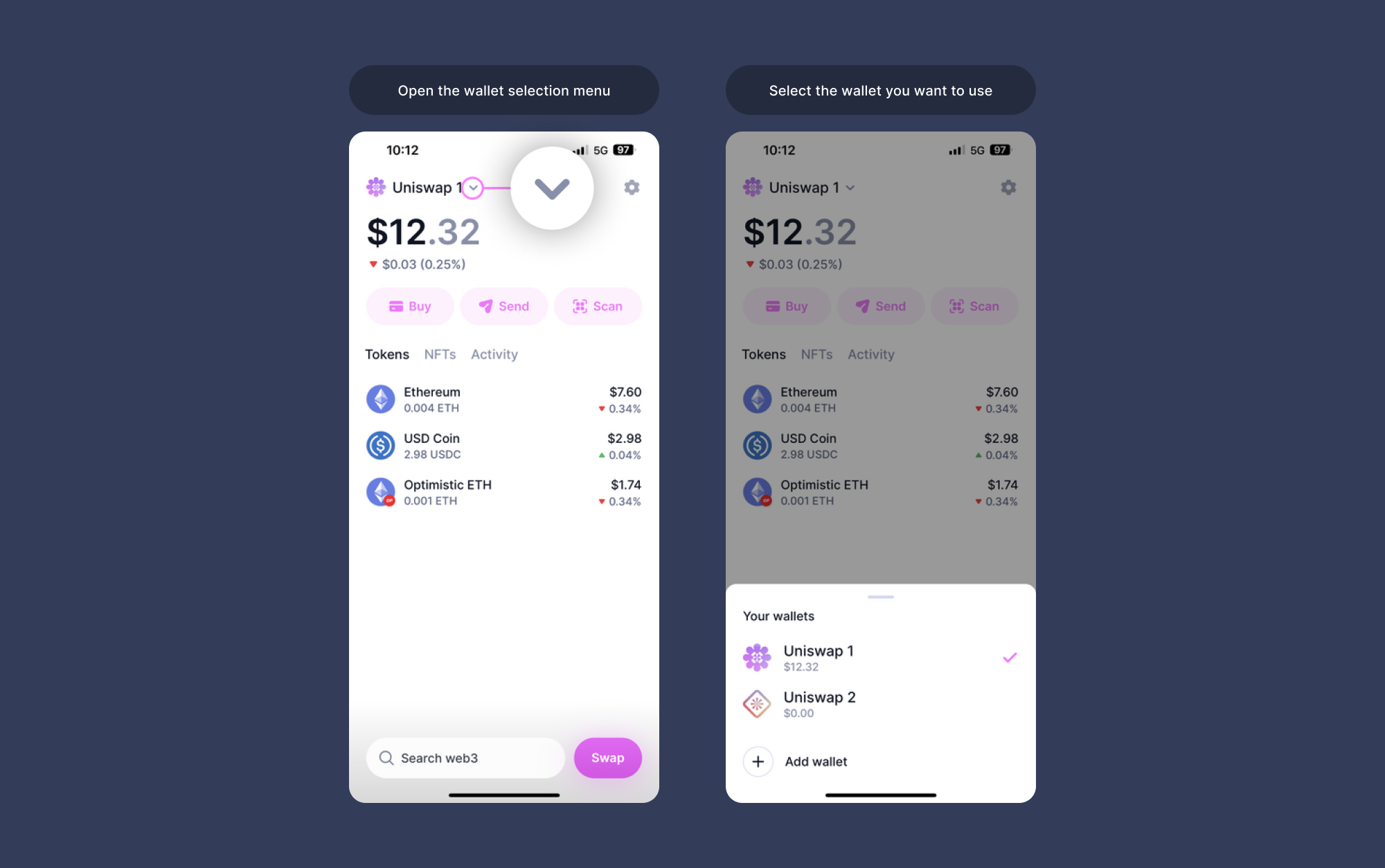 How To Switch Wallets Uniswap Labs
