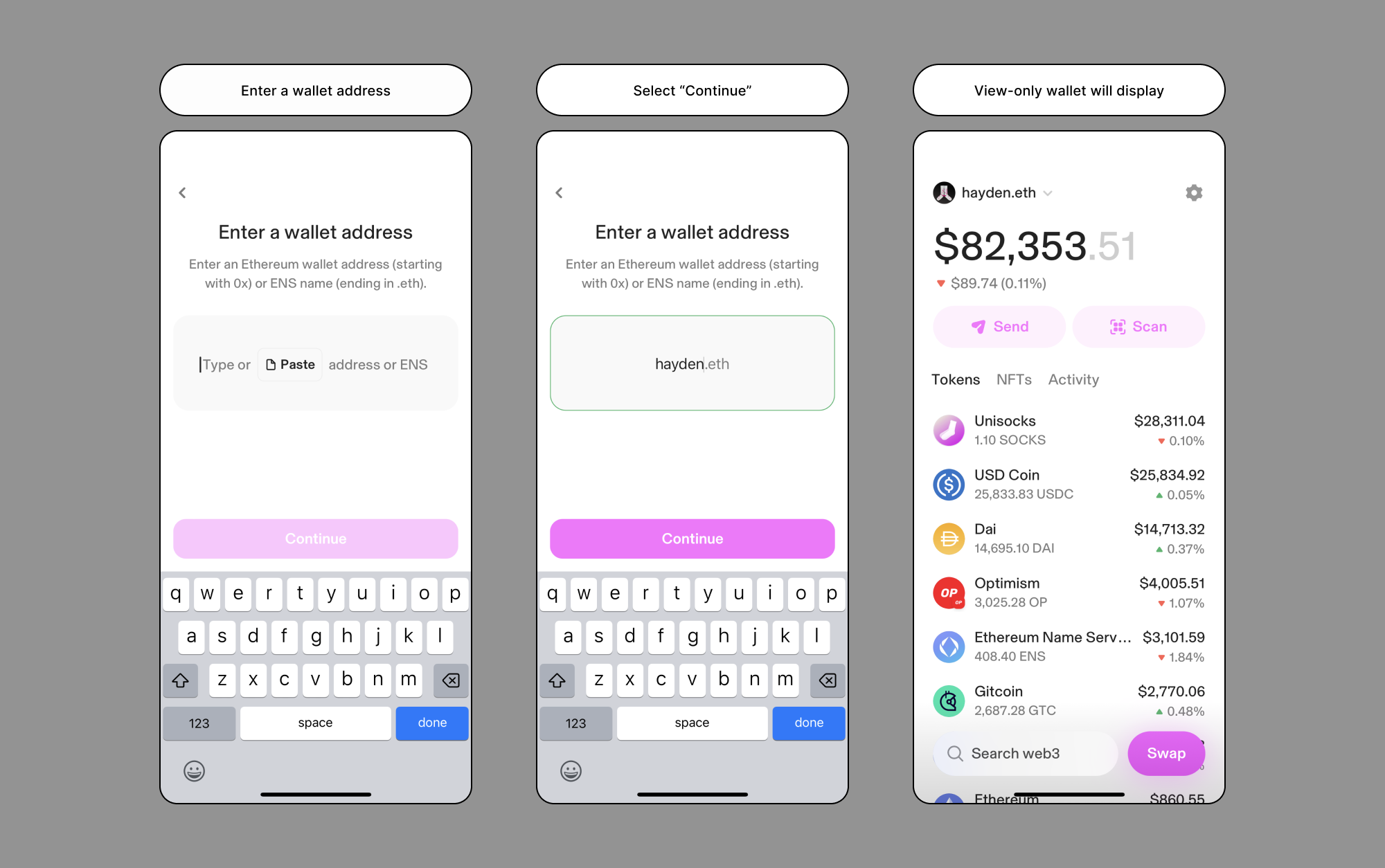 How to add a view-only wallet – Uniswap Labs