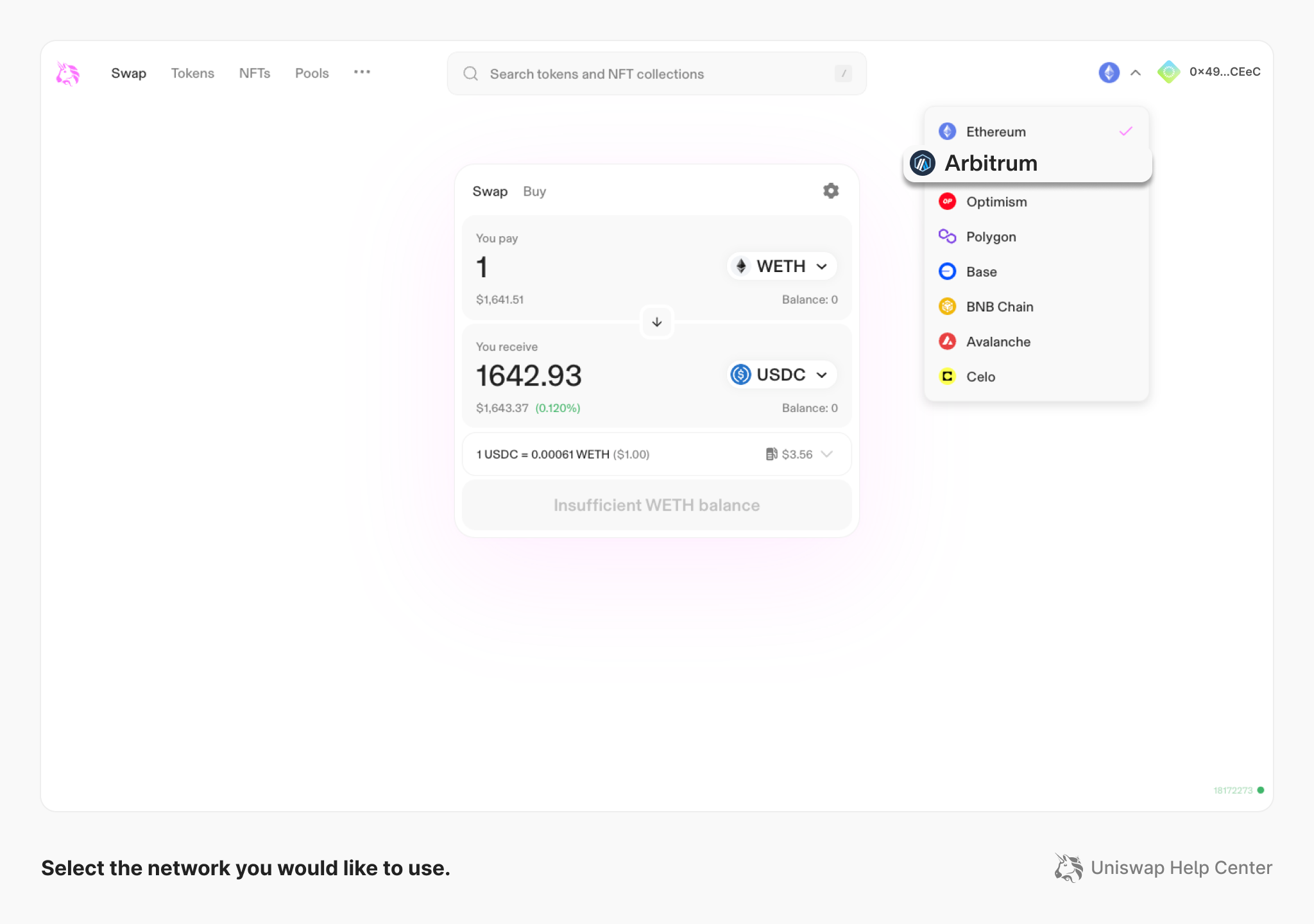 How to switch networks – Uniswap Labs