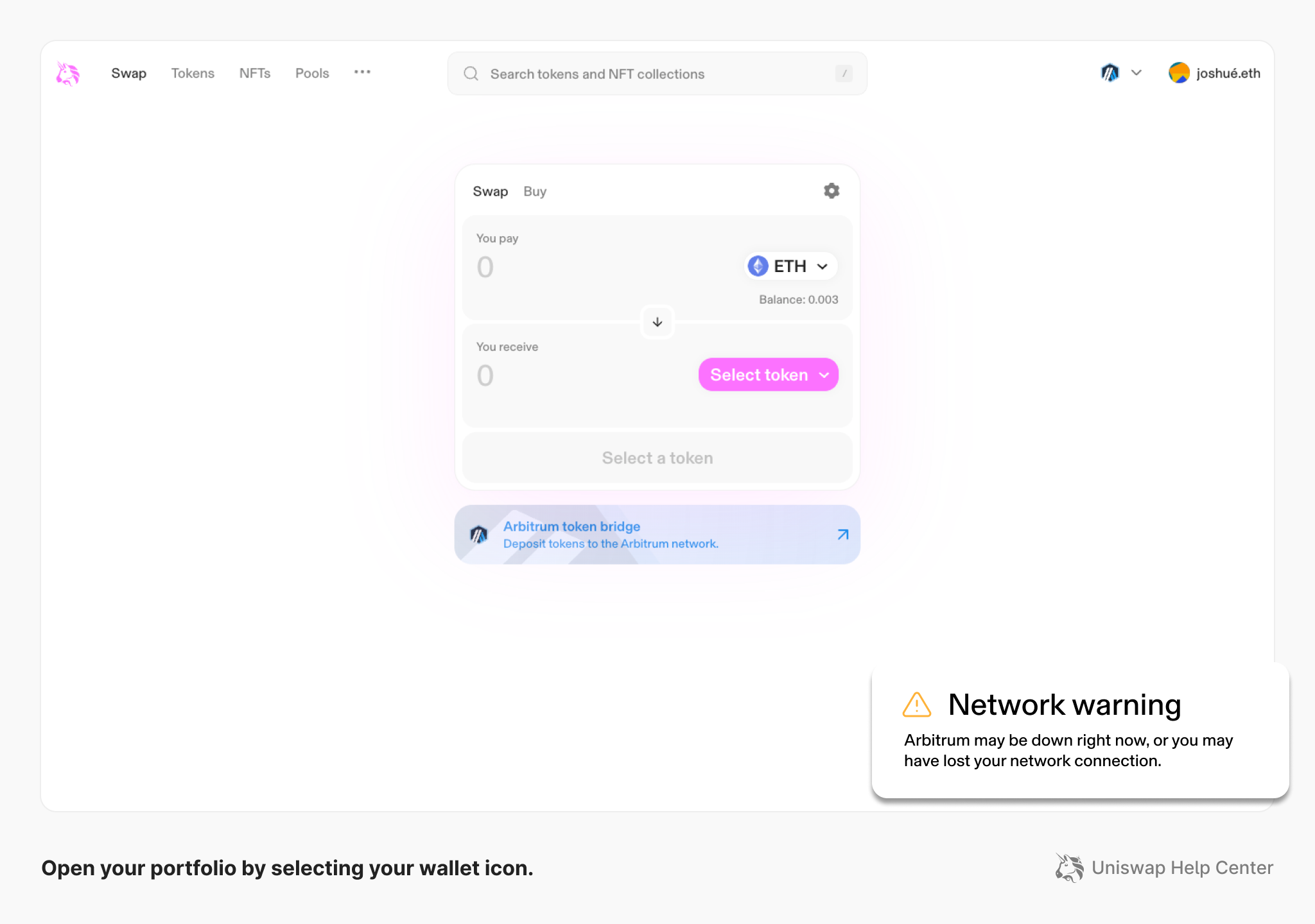 How do I resolve a network warning? – Uniswap Labs