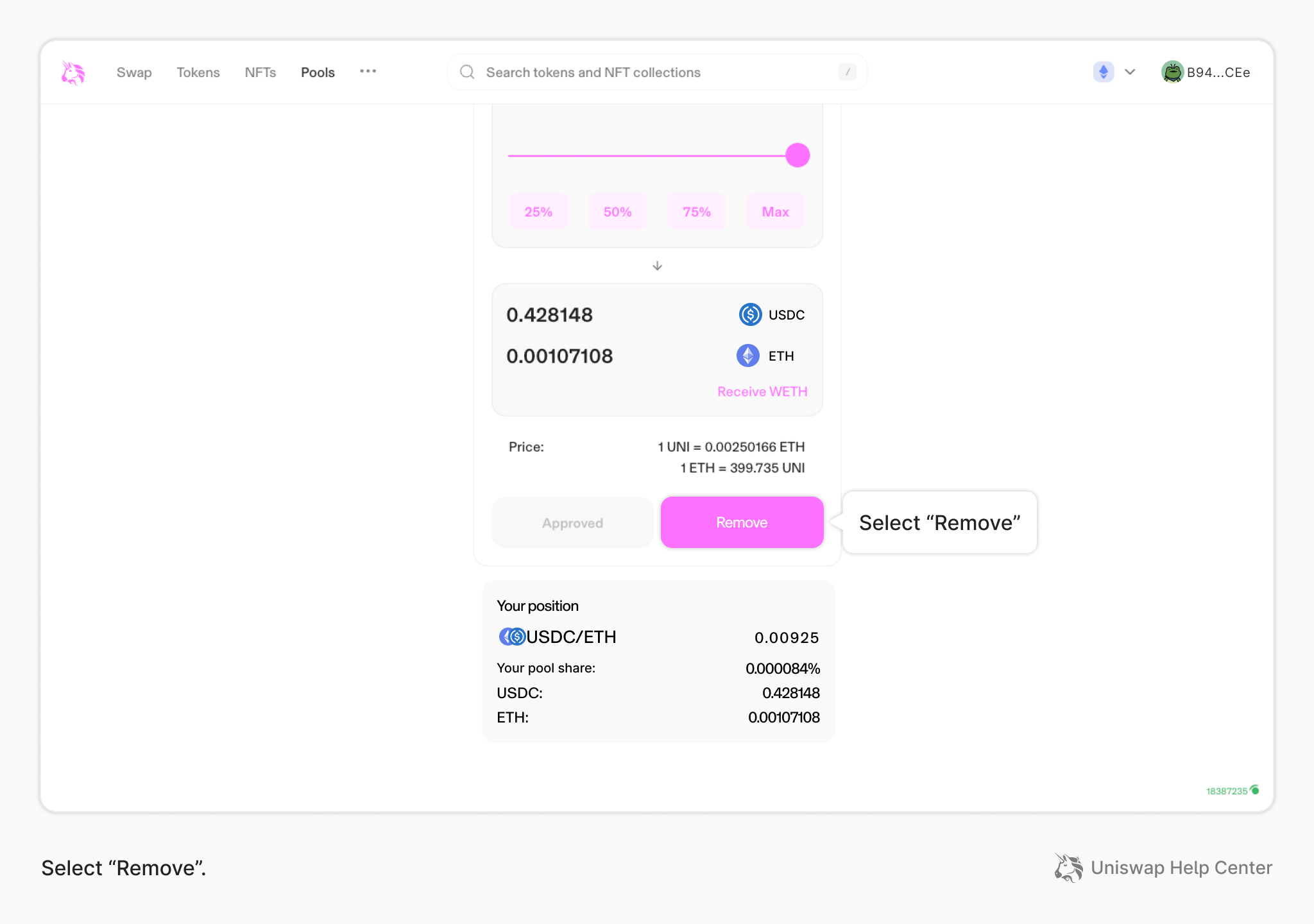 How to remove liquidity from Uniswap v2 – Uniswap Labs