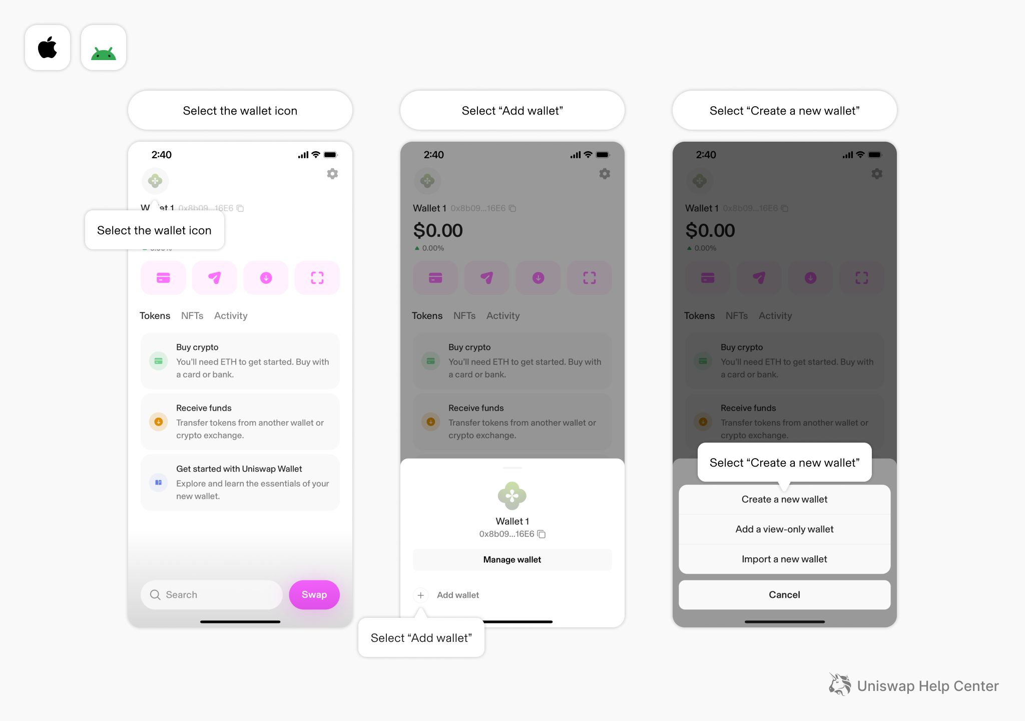 How to create a new wallet – Uniswap Labs How to create a new wallet – Uniswap Labs
