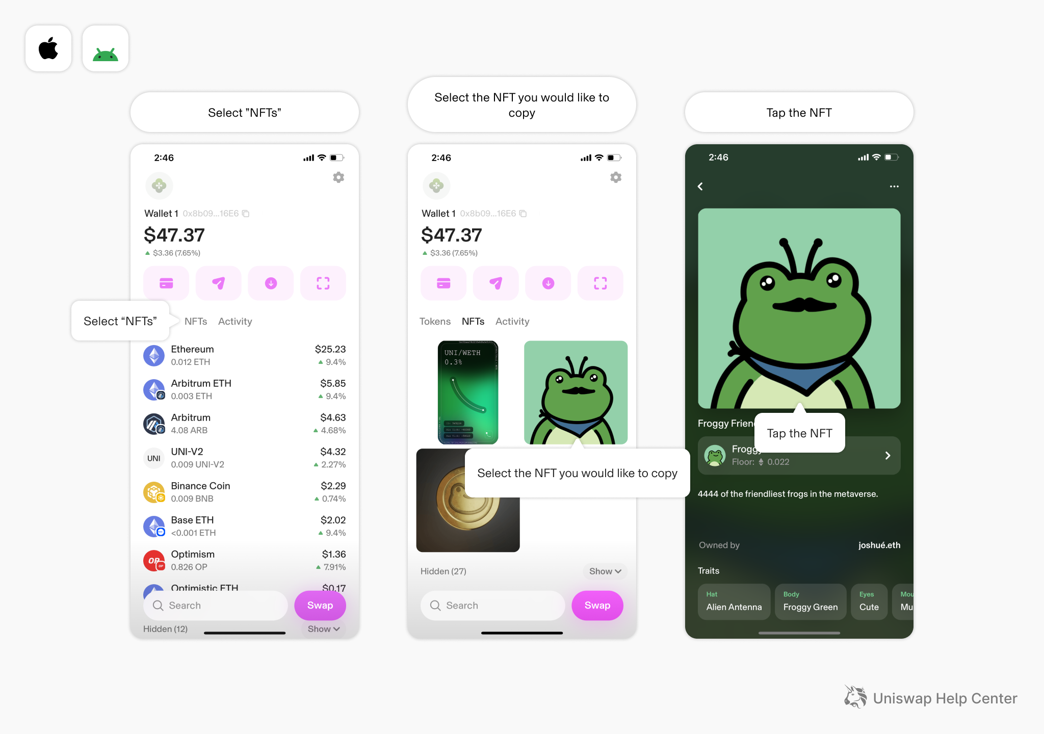 How to copy an NFT in the Uniswap Wallet – Uniswap Labs