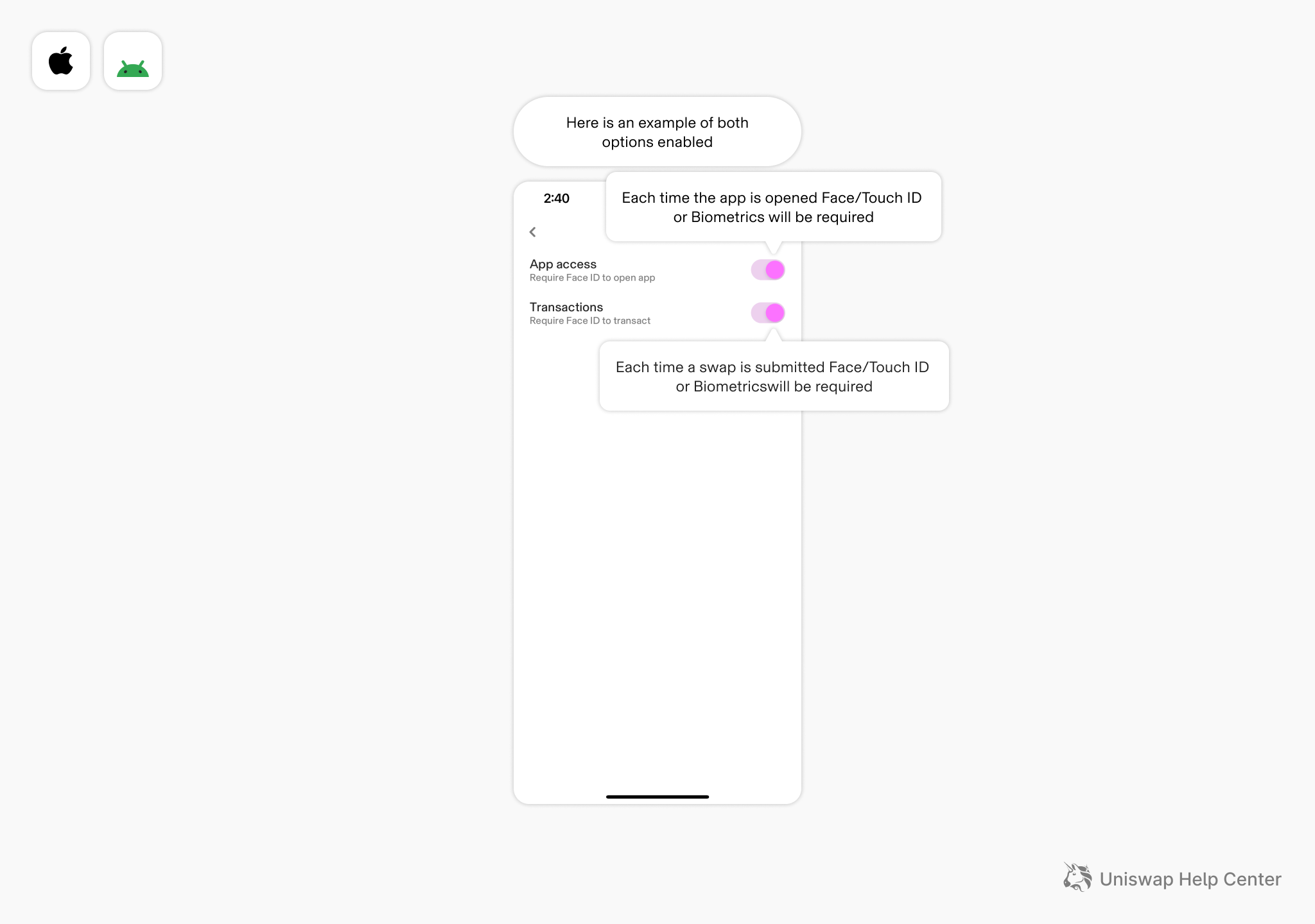 How do I set up Face ID, Touch ID, or Biometrics in the Uniswap Wallet ...