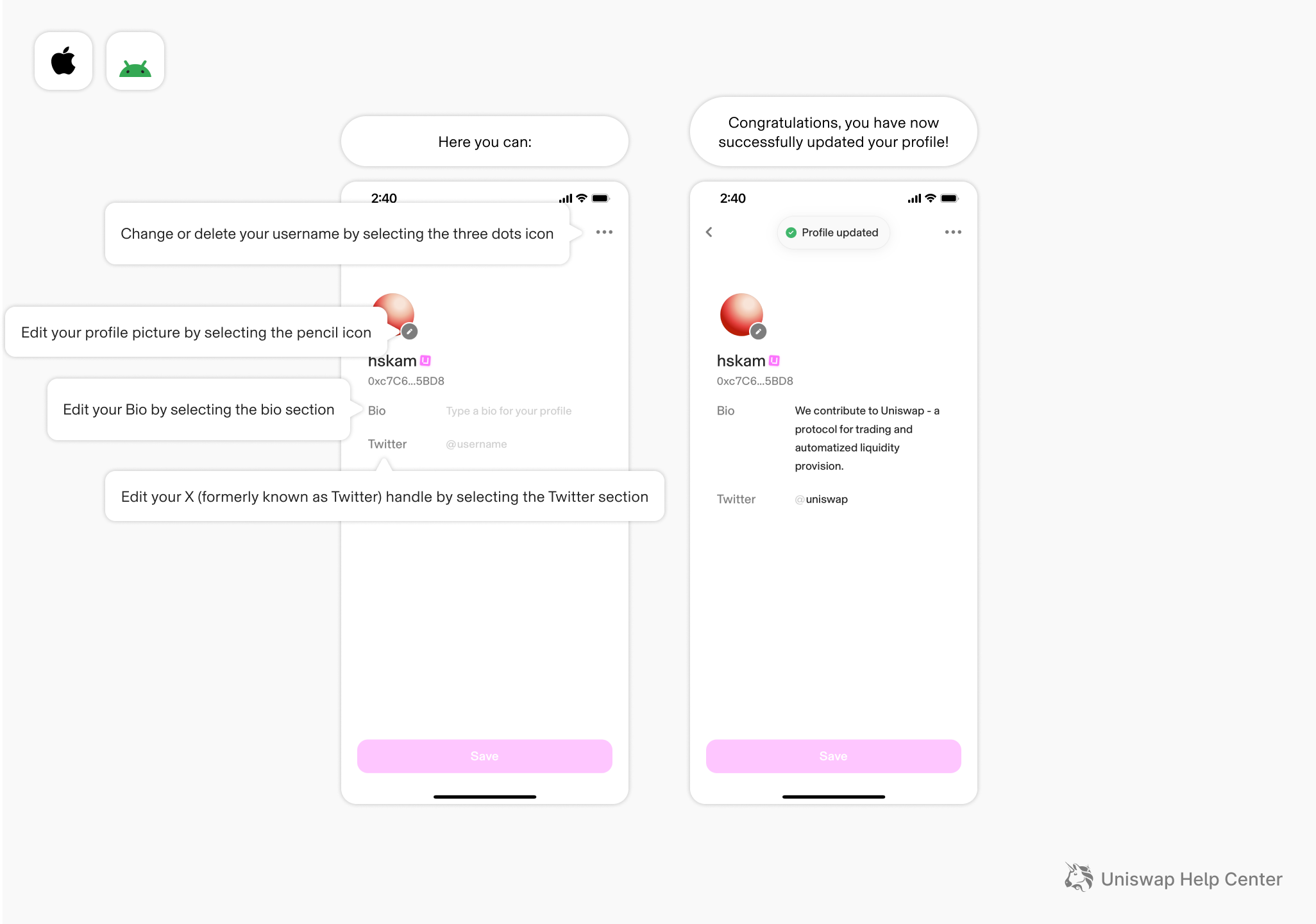 How to update your Uniswap Wallet profile – Uniswap Labs