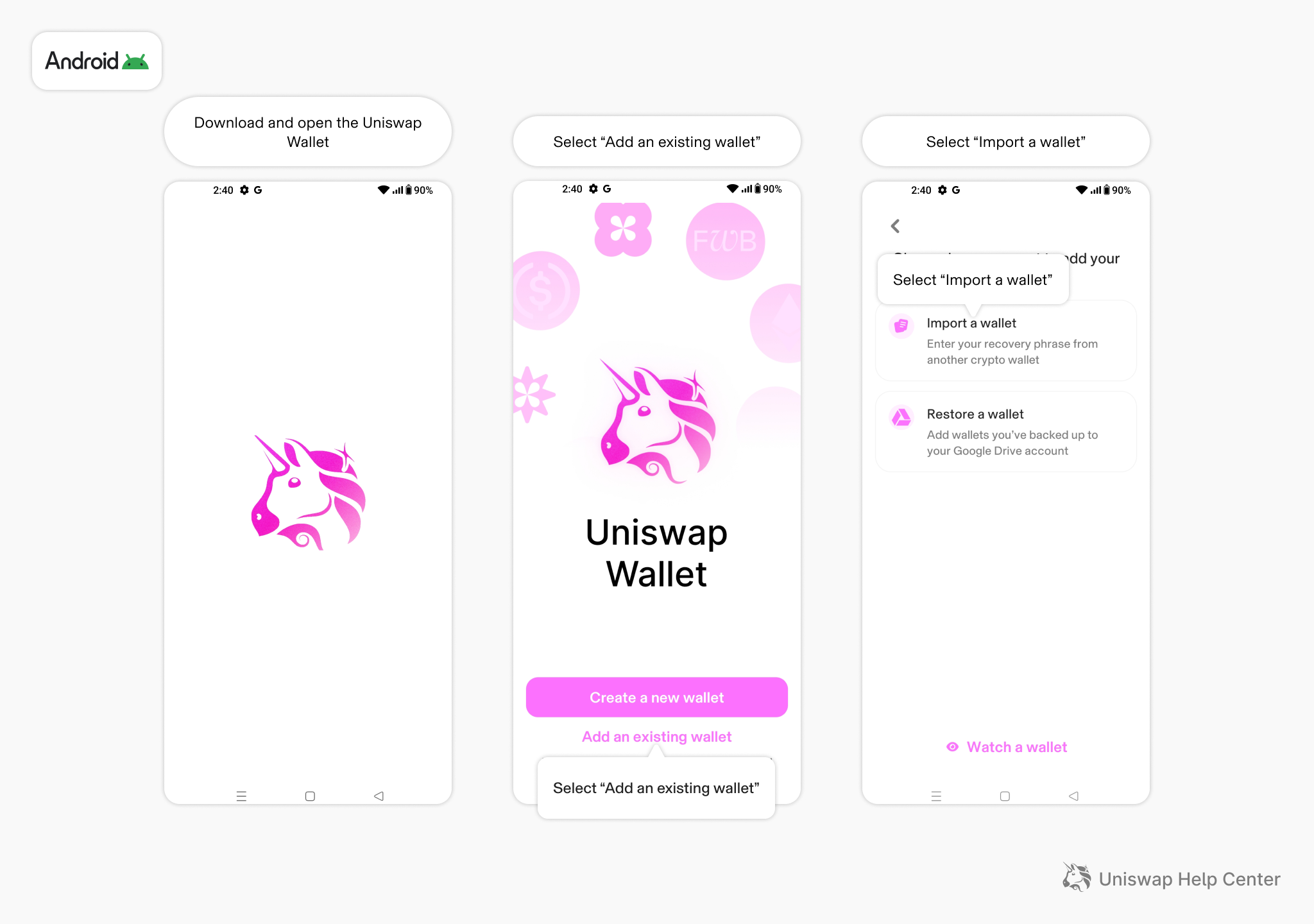 I’m a Coinbase Wallet user, how do I import my recovery phrase to Uniswap Wallet? – Uniswap Labs