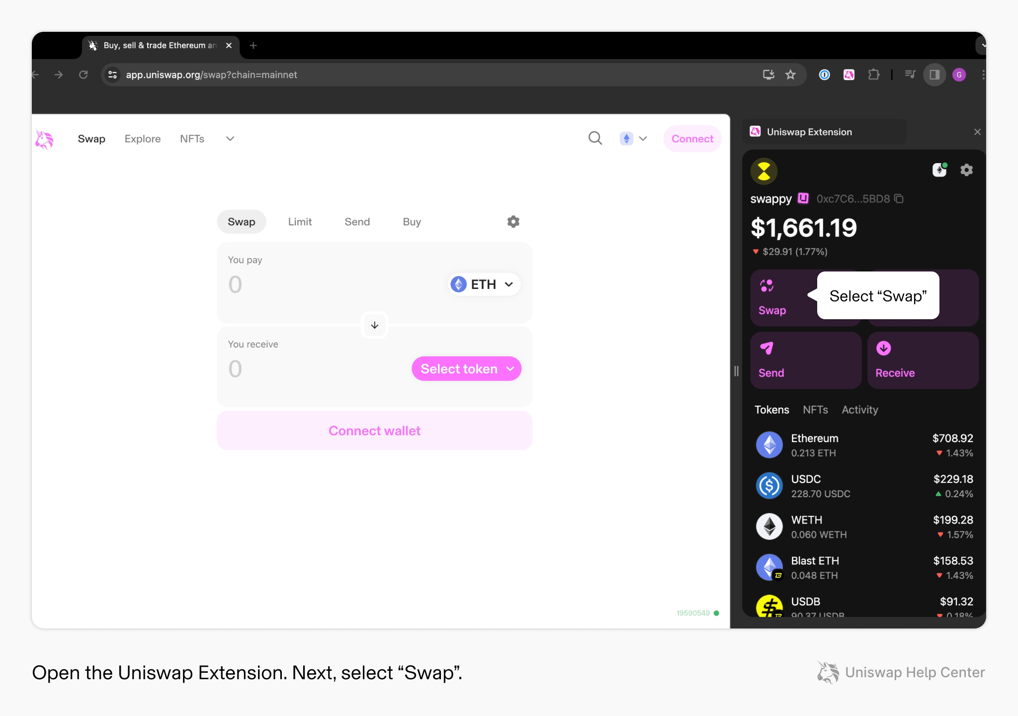 How to swap tokens using the Uniswap Extension – Uniswap Labs