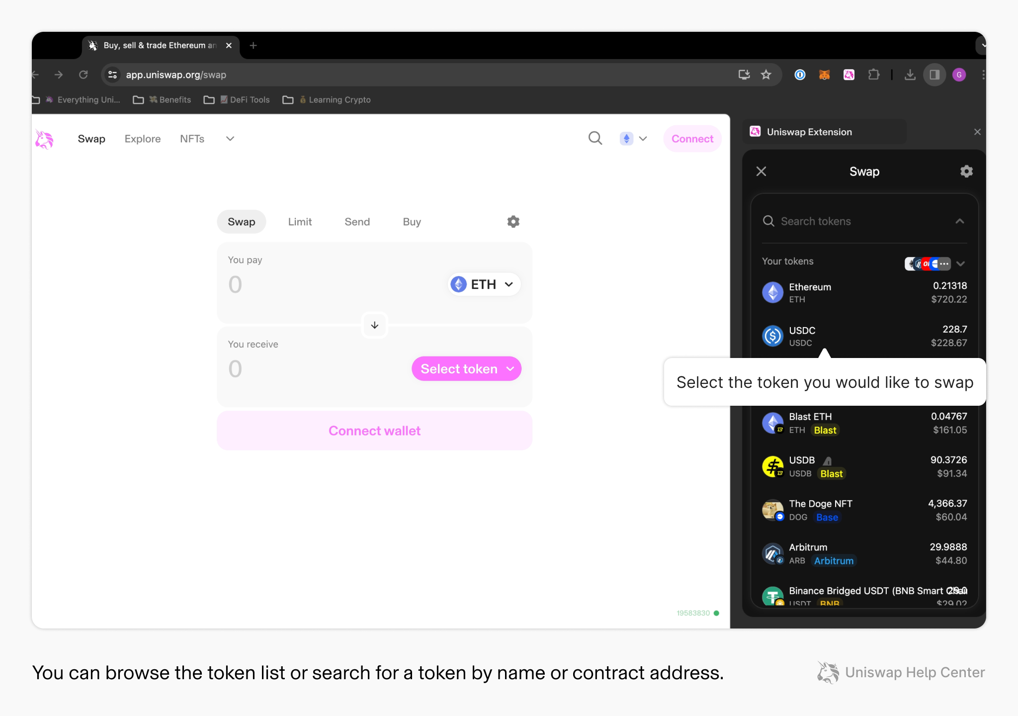 How to swap tokens using the Uniswap Extension – Uniswap Labs